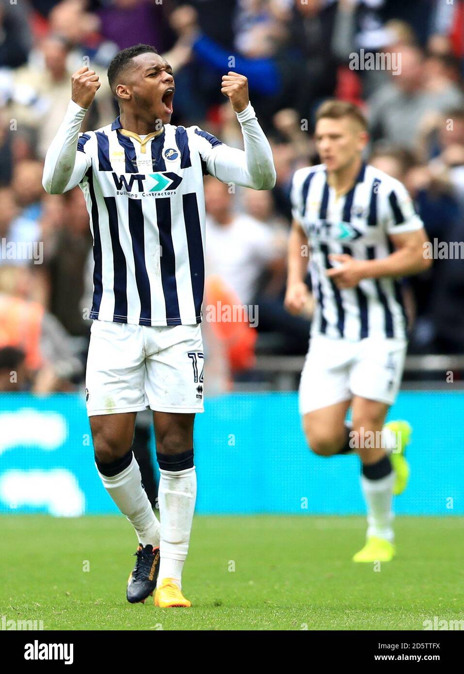 Millwall's Mahlon Romeo celebrates Stock Photo - Alamy