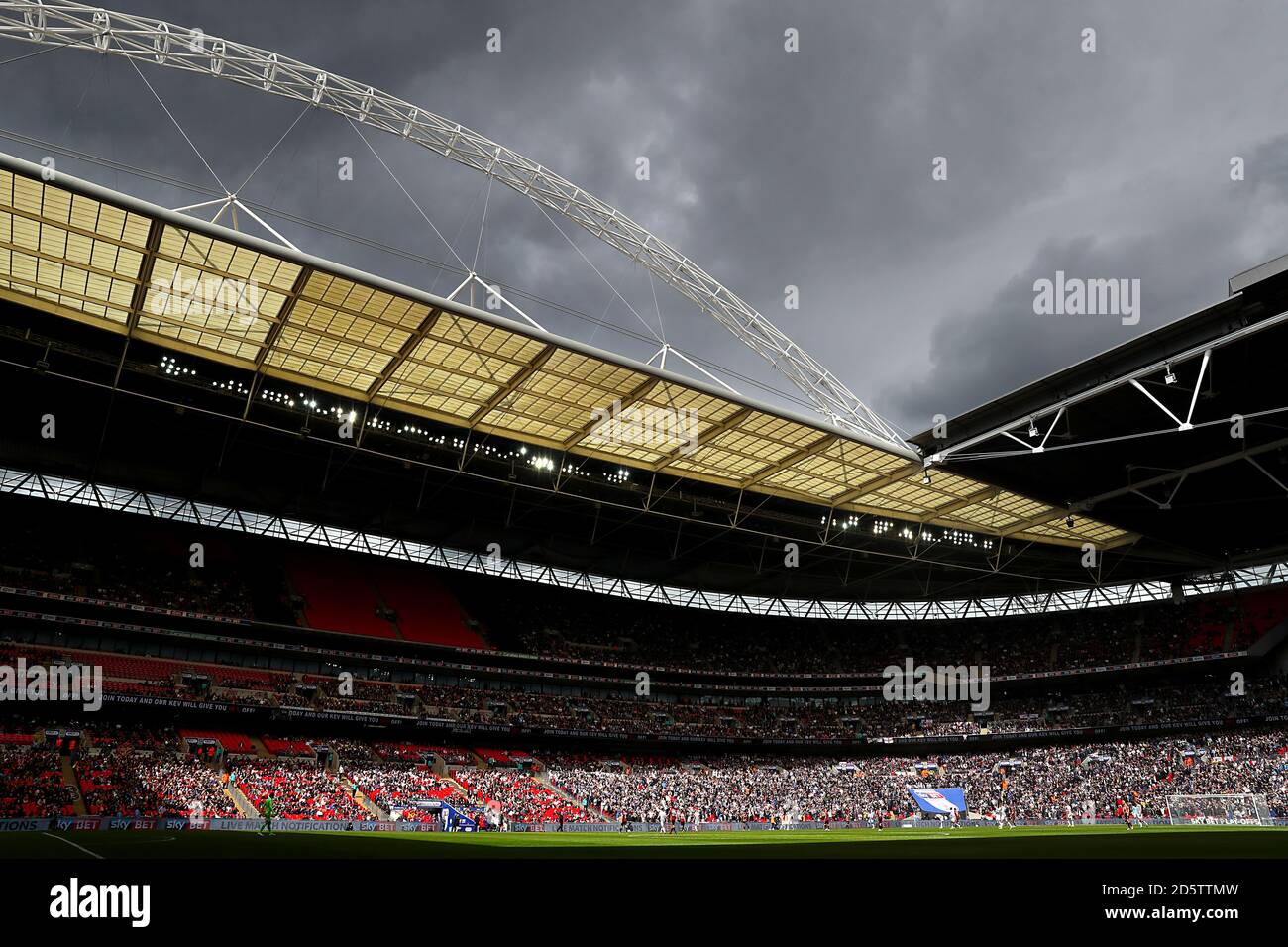 General view of storm clouds over Wembley Stadium Stock Photo - Alamy