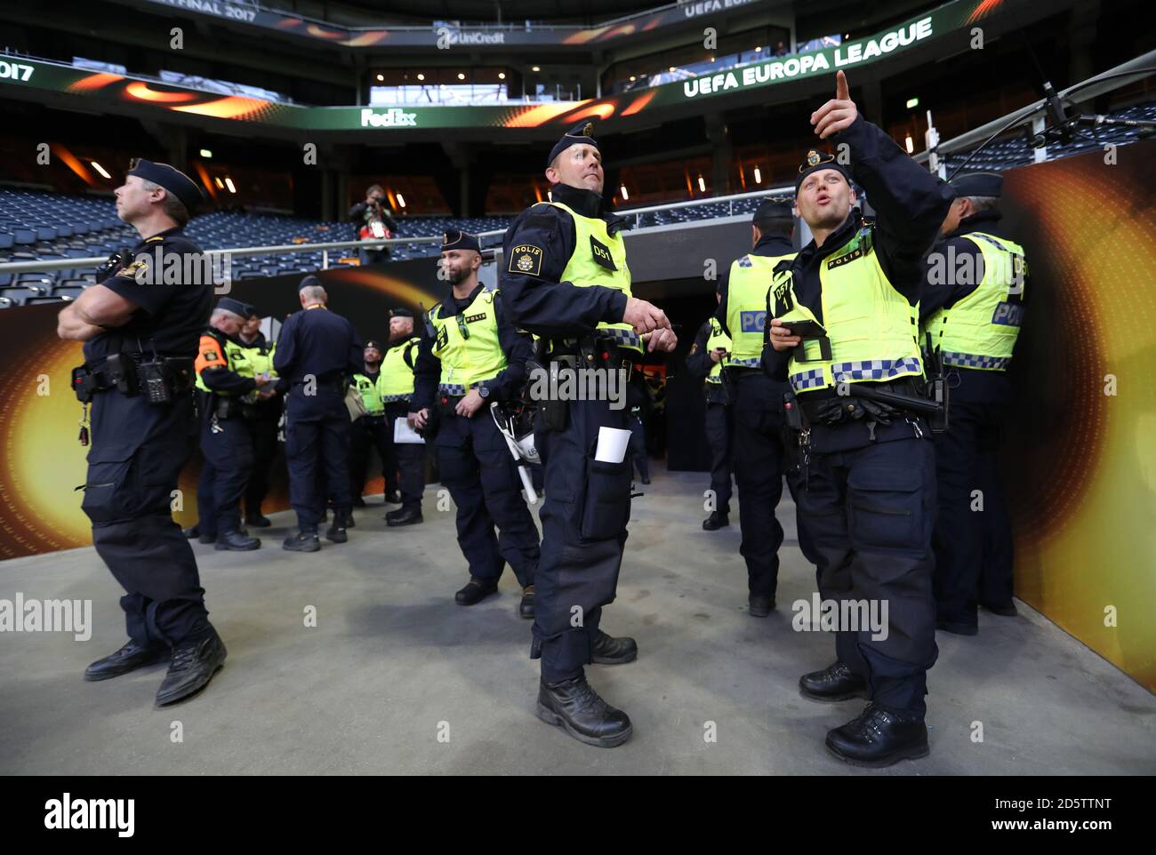 Police officers inside the Friends arena Stock Photo - Alamy