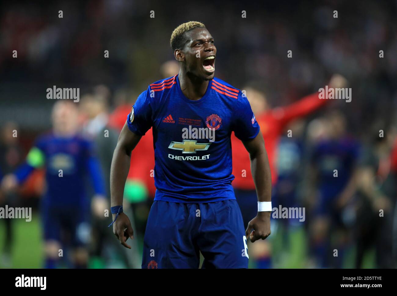 Manchester United's Paul Pogba celebrate after winning the UEFA Europa ...
