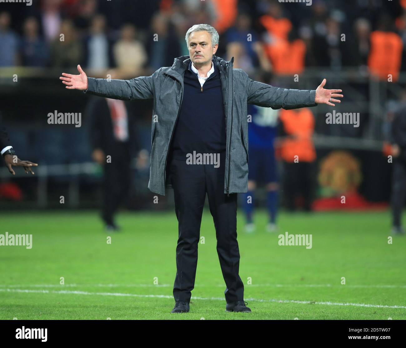 Manchester United manager Jose Mourinho celebrates after winning the ...