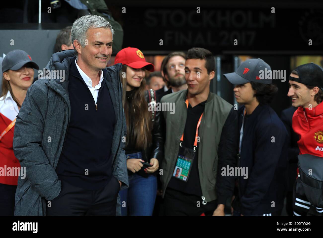 Manchester United manager Jose Mourinho celebrates with his family ...