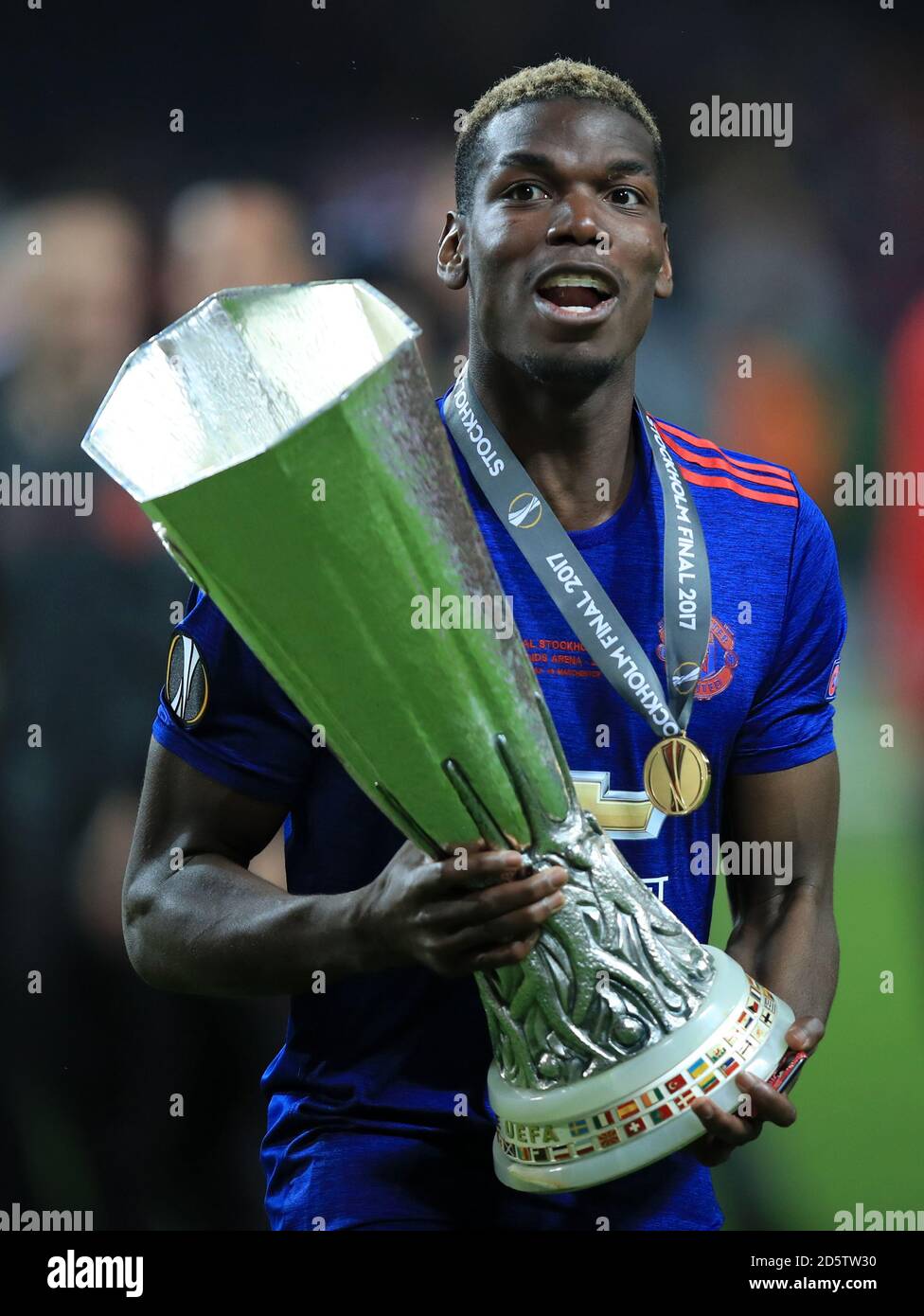 Manchester United's Paul Pogba celebrates with the UEFA Europa League ...