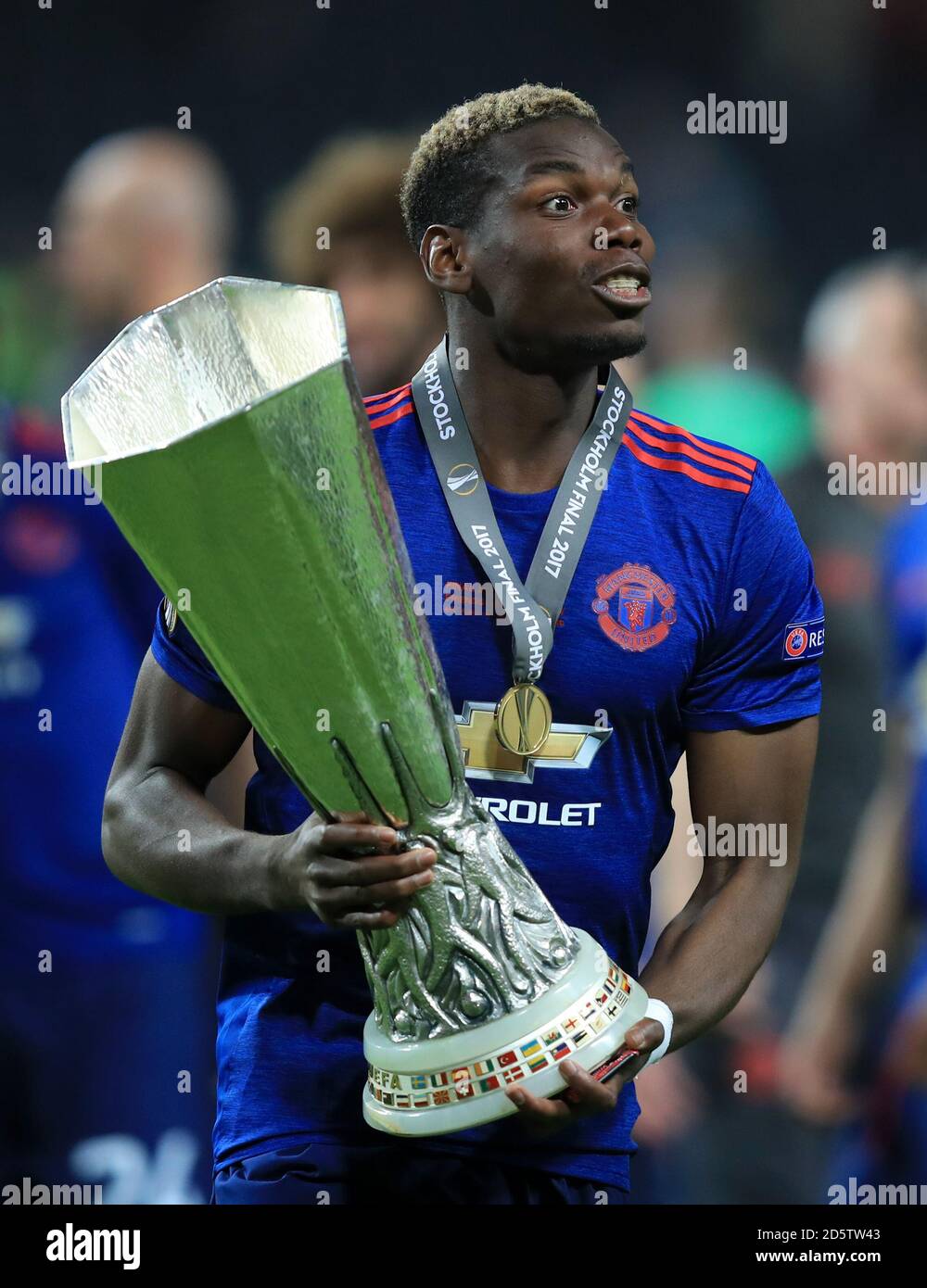 Manchester United's Paul Pogba celebrates with the UEFA Europa League ...