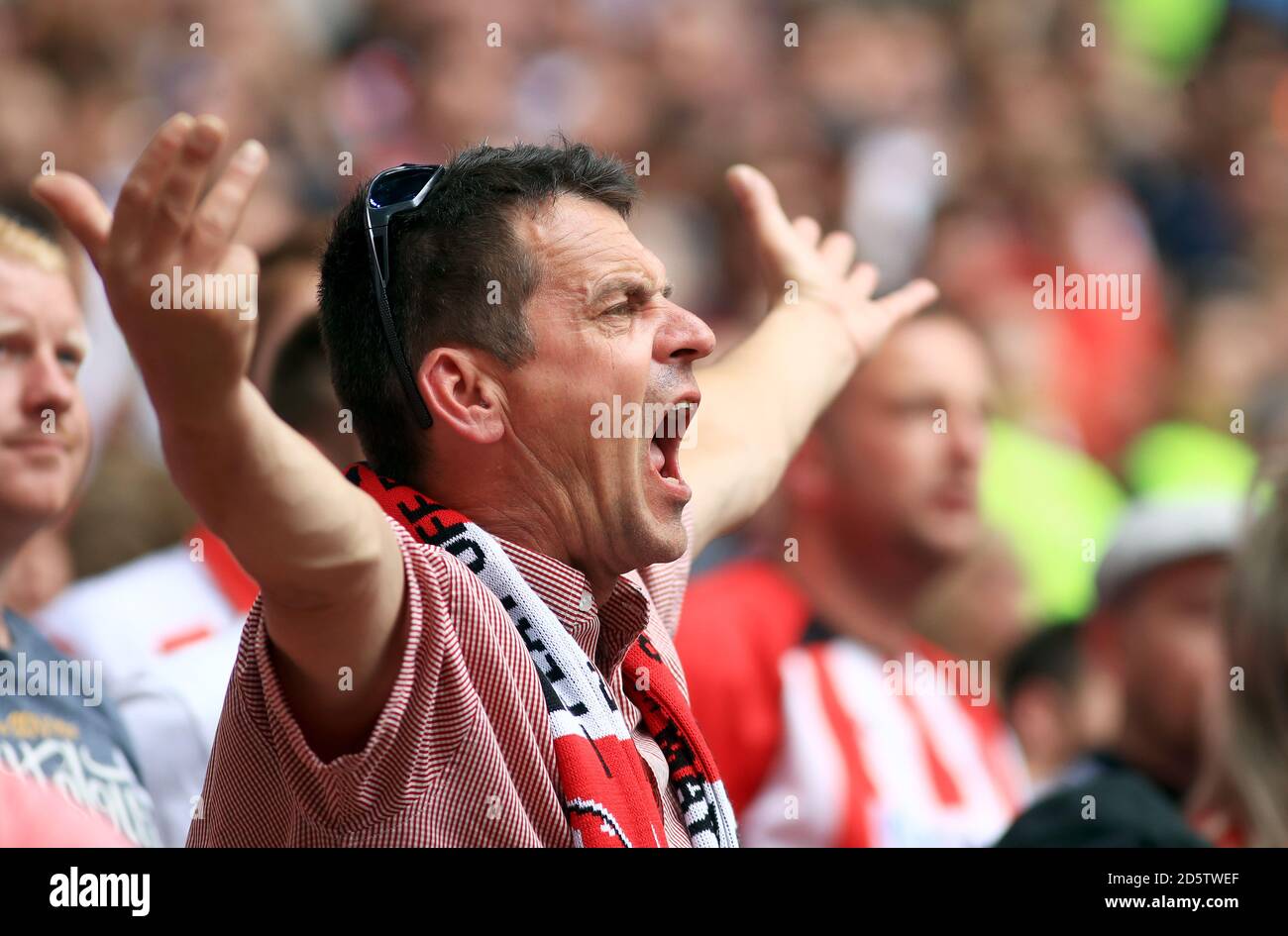 A Exeter City fan reacts in the stands Stock Photo - Alamy