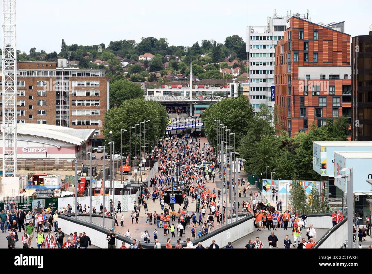 General view of fans on Wembley Way ahead of the match Stock Photo - Alamy