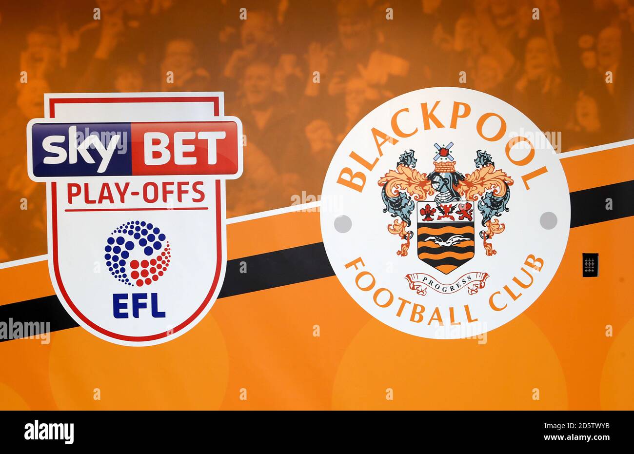 The Blackpool logo inside Wembley Stadium Stock Photo - Alamy