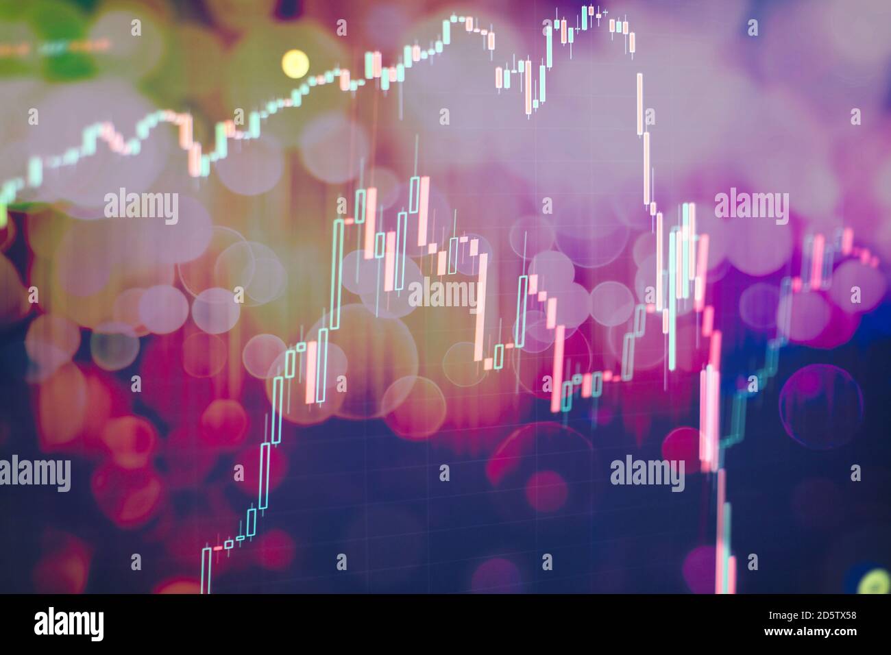 Candle stick graph chart of stock market investment trading, monotone ...