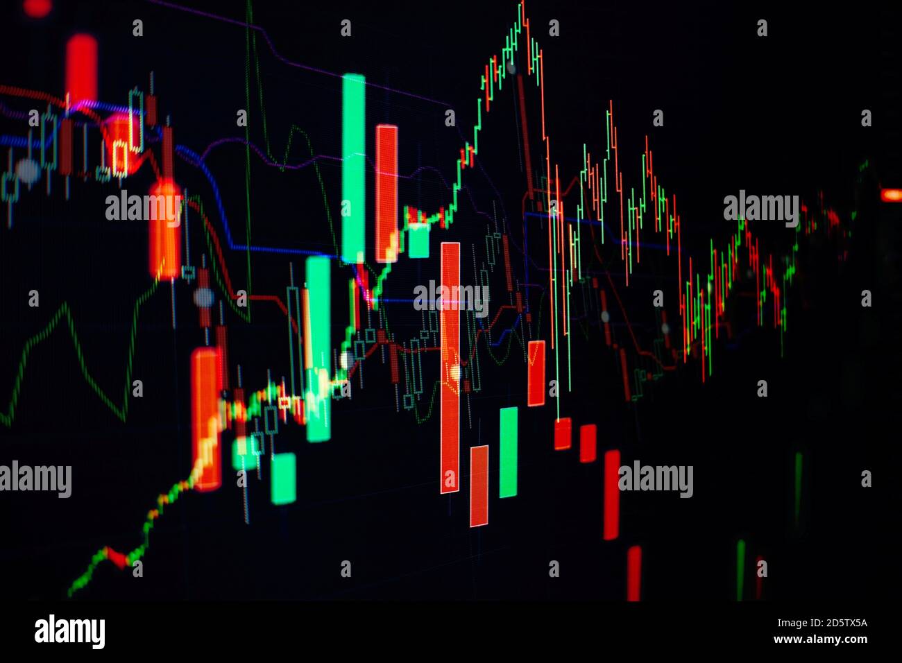 Candle stick graph chart of stock market investment trading, monotone ...