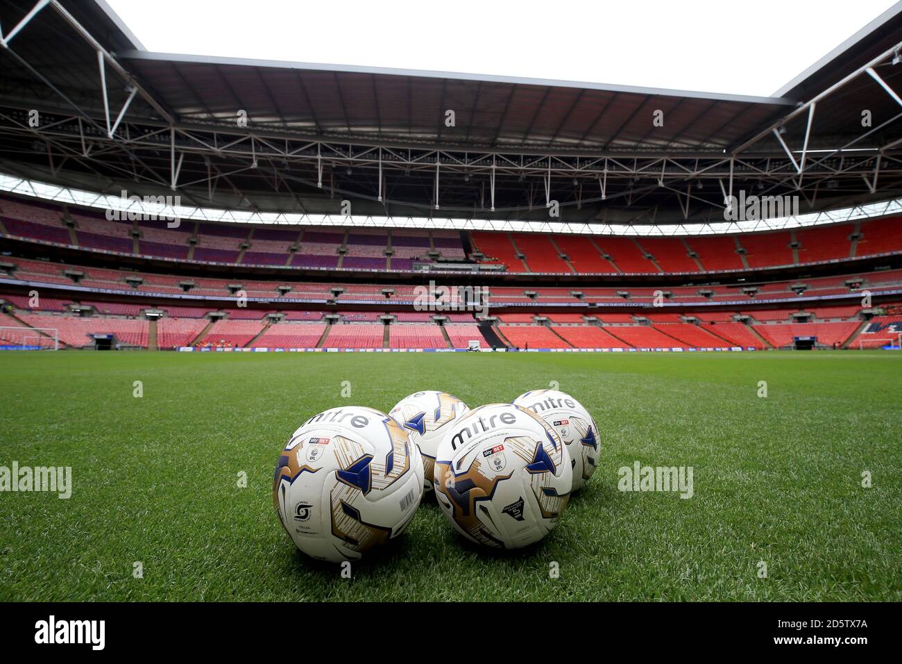 A general view of mitre footballs on the pitch Stock Photo - Alamy