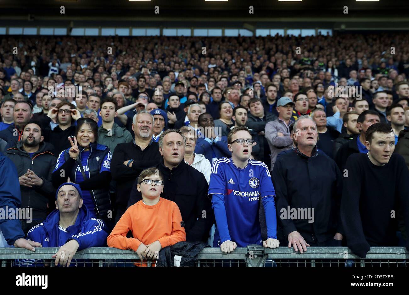 Chelsea fans react in the stands Stock Photo - Alamy