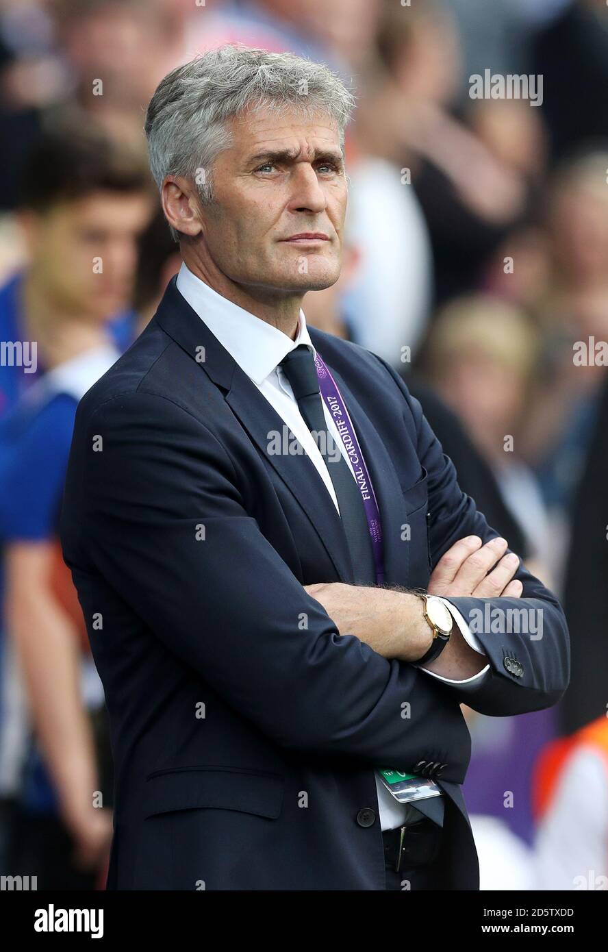 Lyon manager Jean-Michel Aulas before the UEFA Women's Champions League ...