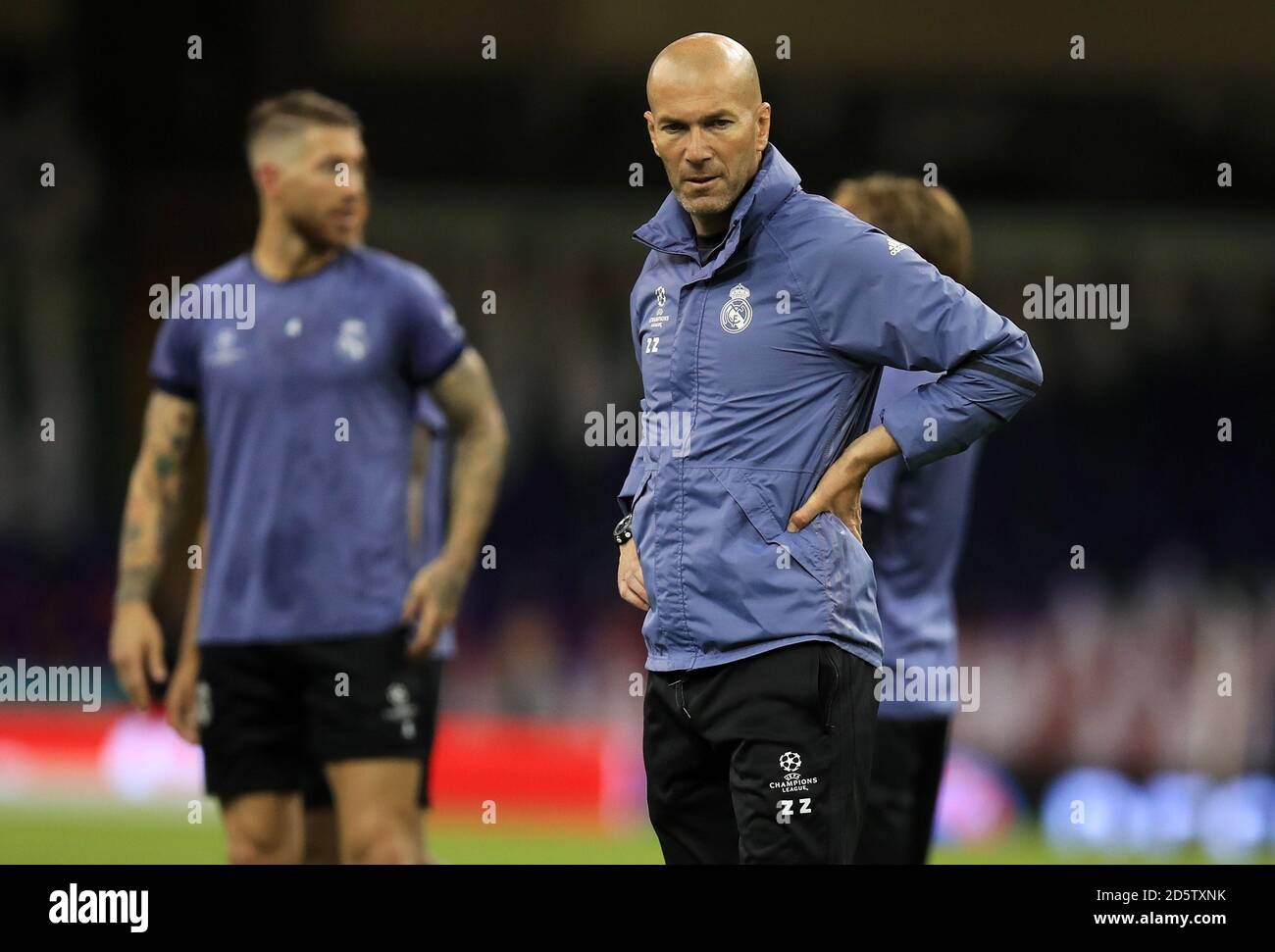 Real Madrid manager Zinedine Zidane during a training session held at ...