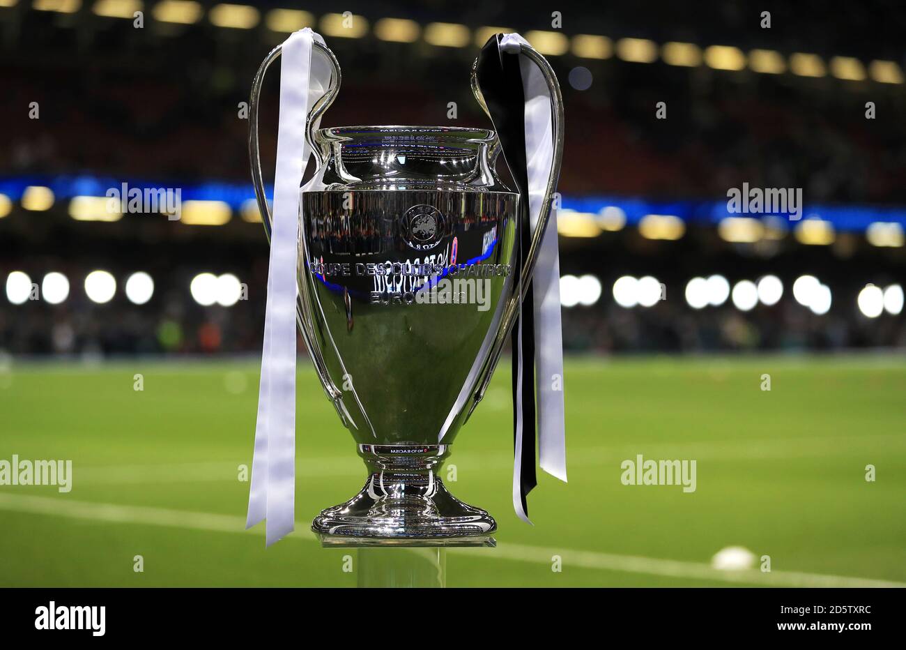 A view of the UEFA Champions League trophy before the 2017 Champions ...