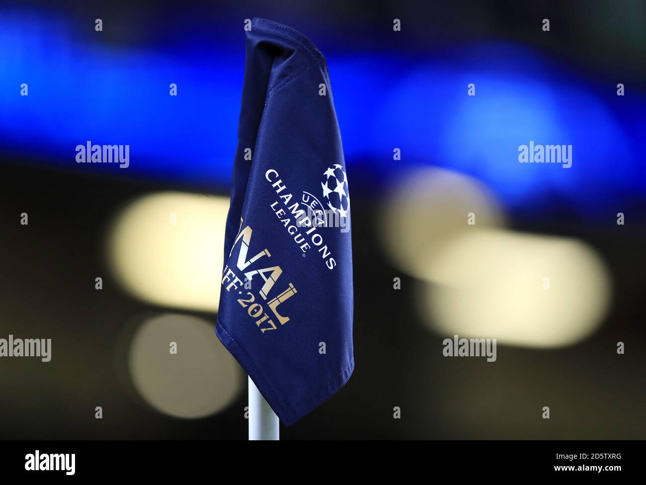 A view of the corner flag before the 2017 Champions League Final held ...