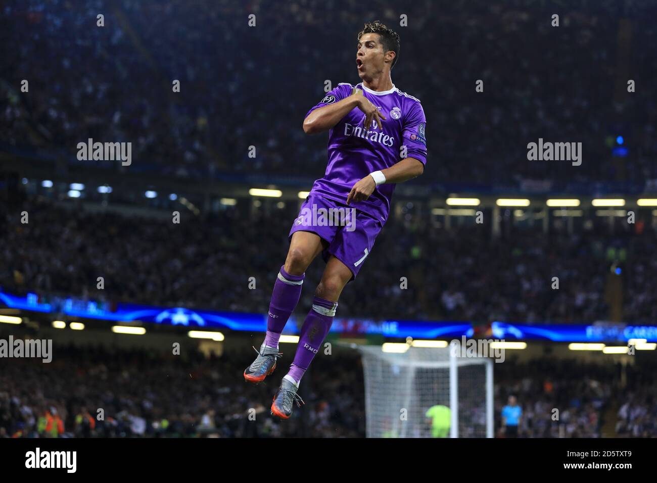 Real Madrid's Cristiano Ronaldo celebrates scoring his side's first ...