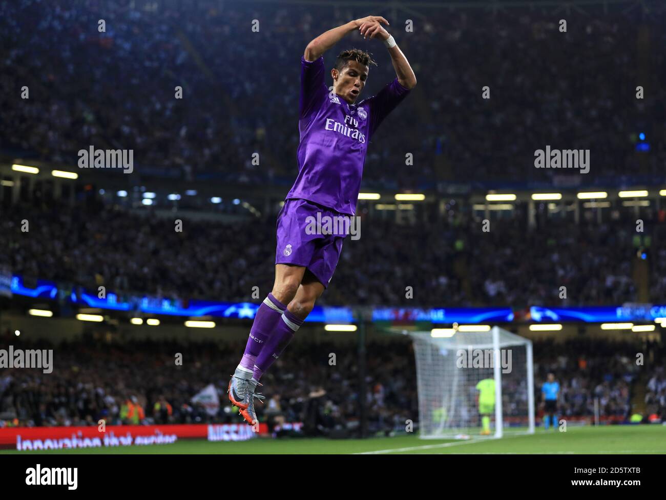 Real Madrid's Cristiano Ronaldo celebrates scoring his side's first ...