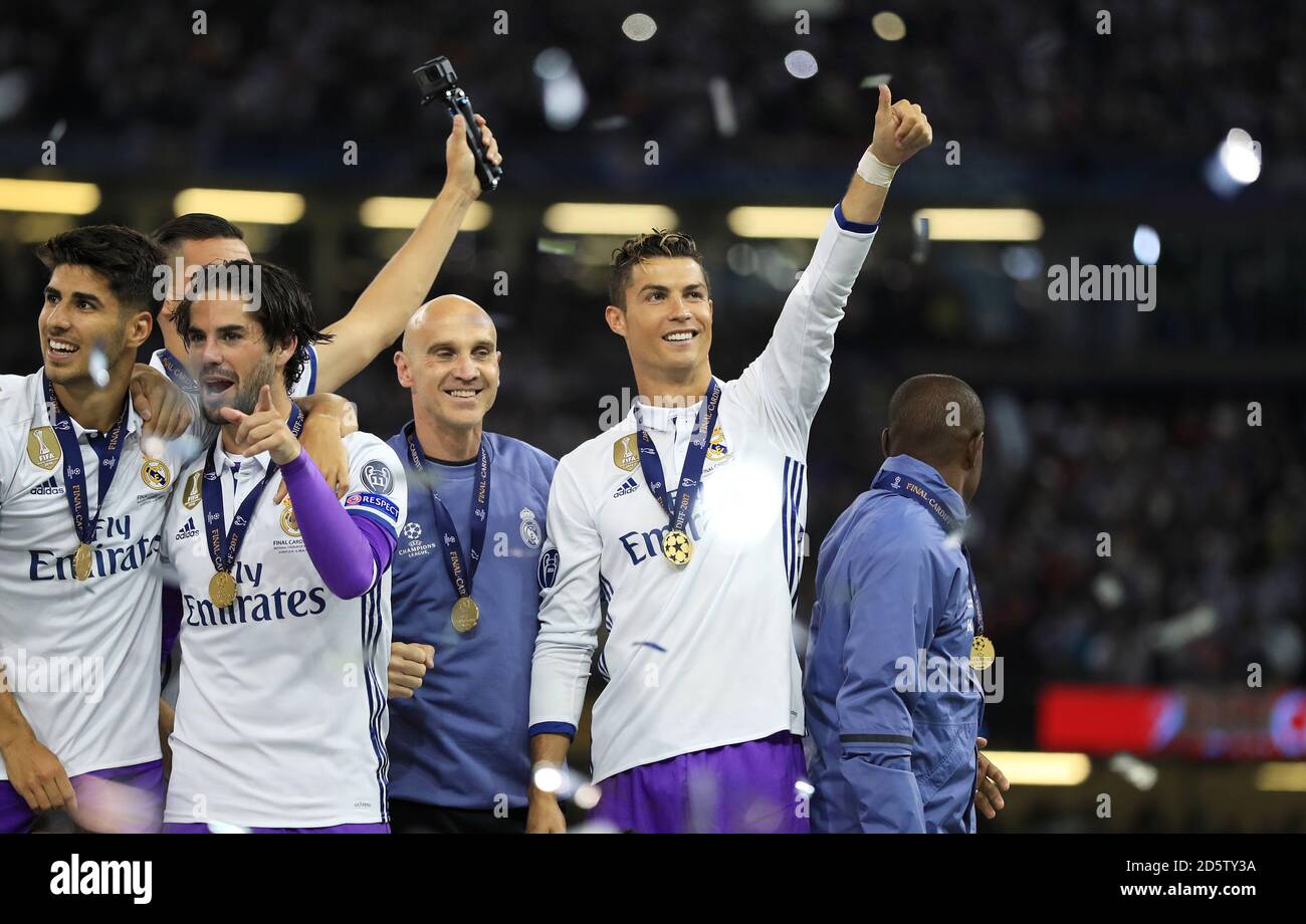 Real Madrid's Cristiano Ronaldo celebrates after the 2017 Champions ...