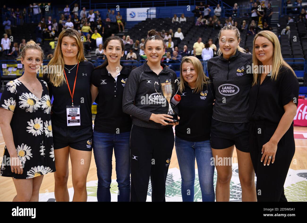 Wasps Netball are presented with the award for winning the Mizuno ...