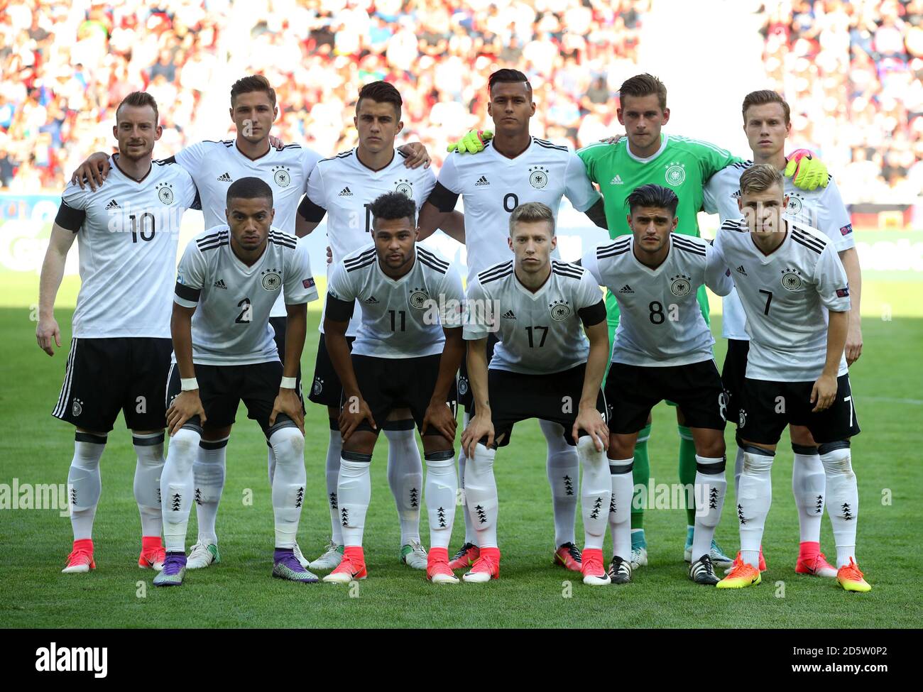 Back row, left to right, Germany's Maximillian Arnold, Niklas Stark ...