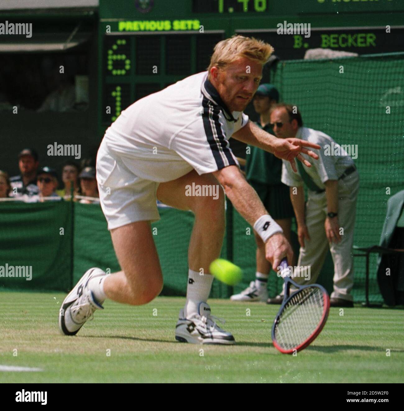 Boris Becker returns a backhand Stock Photo - Alamy