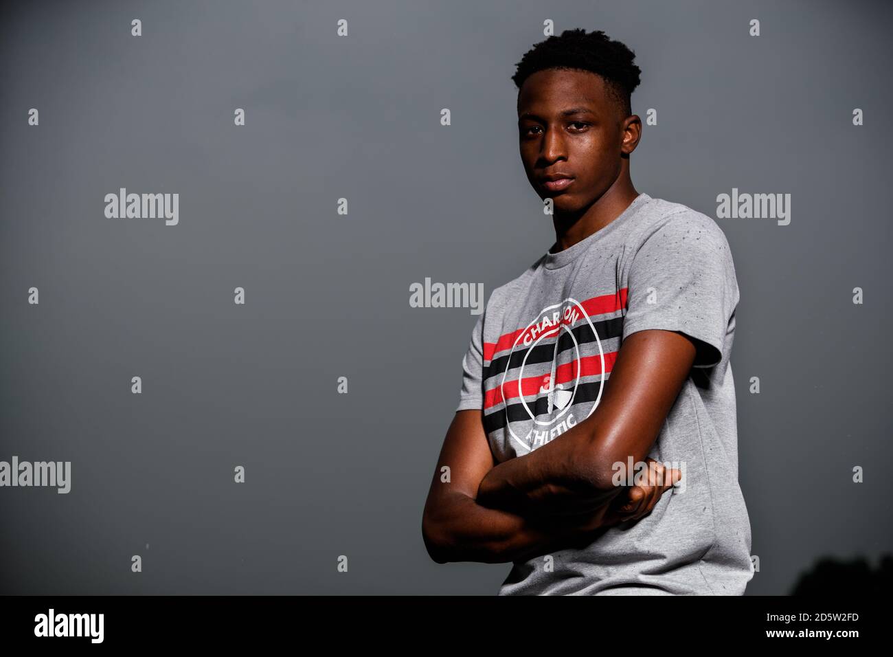 Charlton Athletic's Joe Aribo poses for a photograph after the training ...