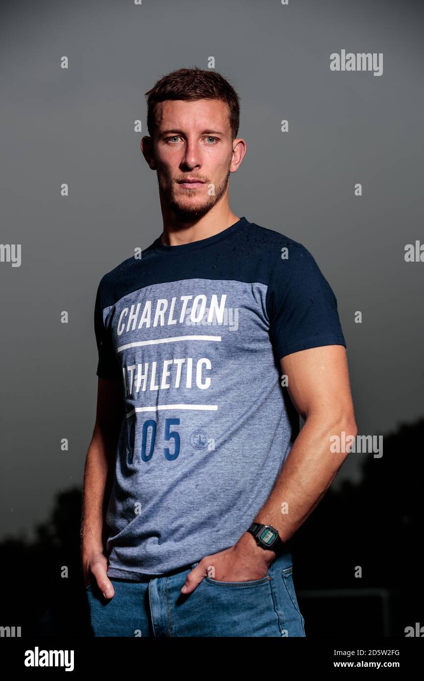 Charlton Athletic's Jason Pearce poses for a photograph after the ...