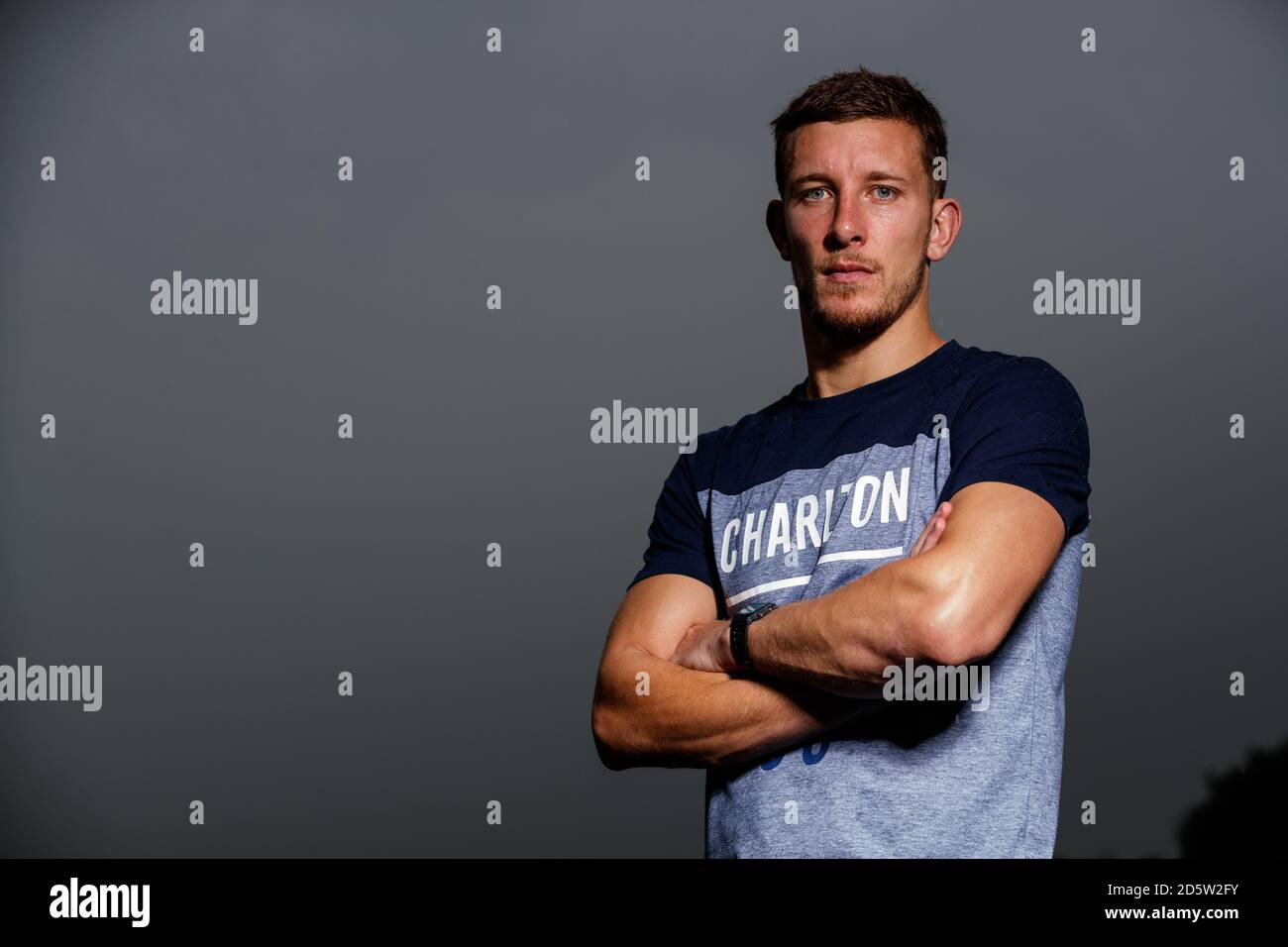 Charlton Athletic's Jason Pearce poses for a photograph after the ...