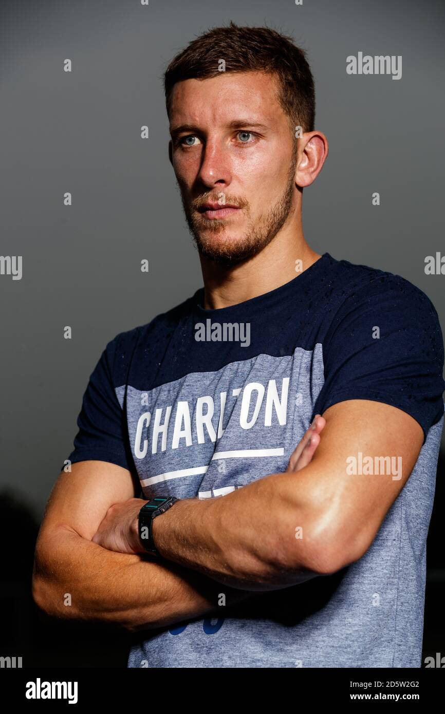 Charlton Athletic's Jason Pearce poses for a photograph after the ...