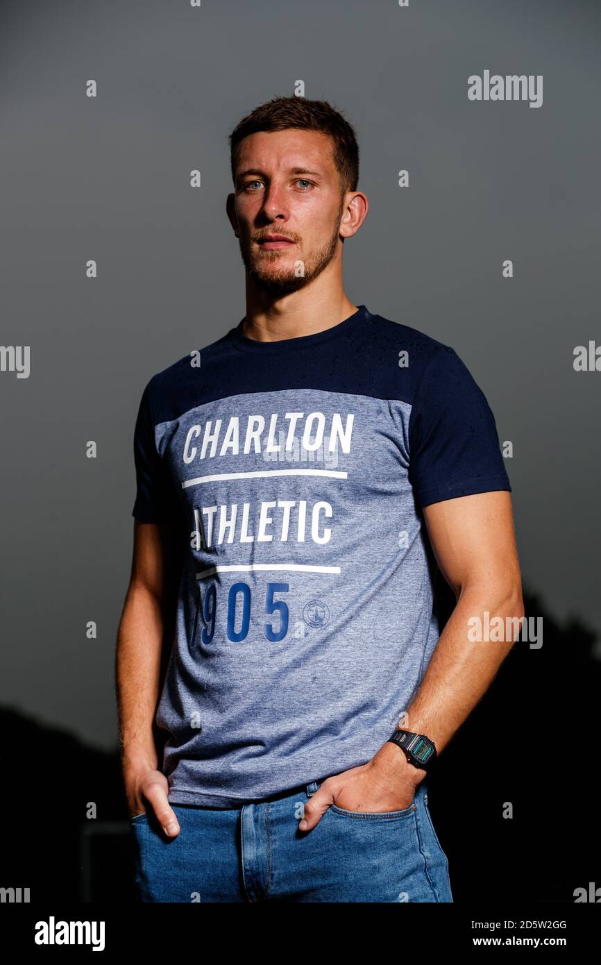 Charlton Athletic's Jason Pearce poses for a photograph after the ...