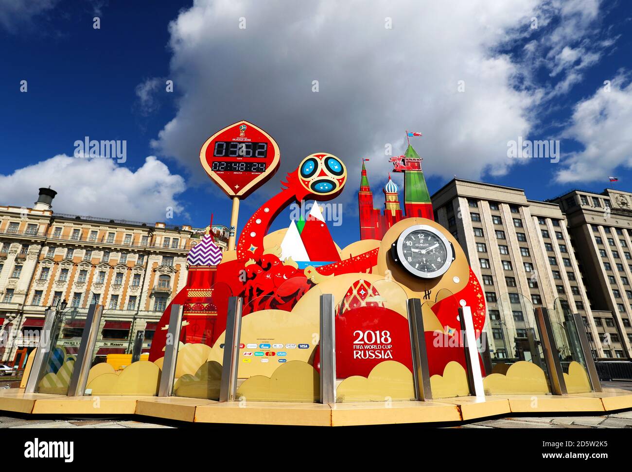 The countdown Timer for the Russia World Cup 2018 in Moscow Stock Photo ...