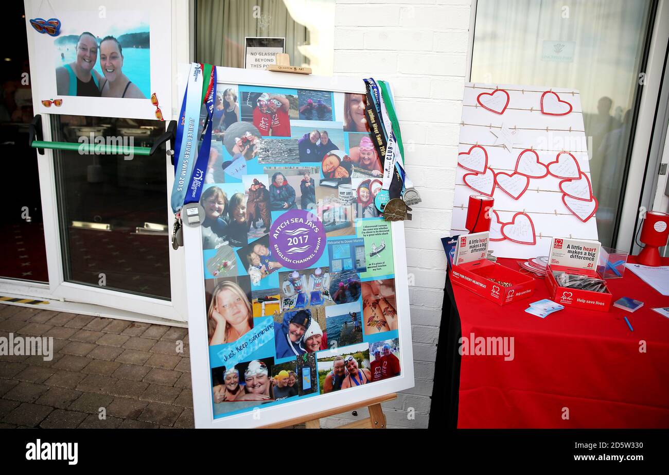 A guest advertises her sponsored swim during the MW Solicitors Summer ...