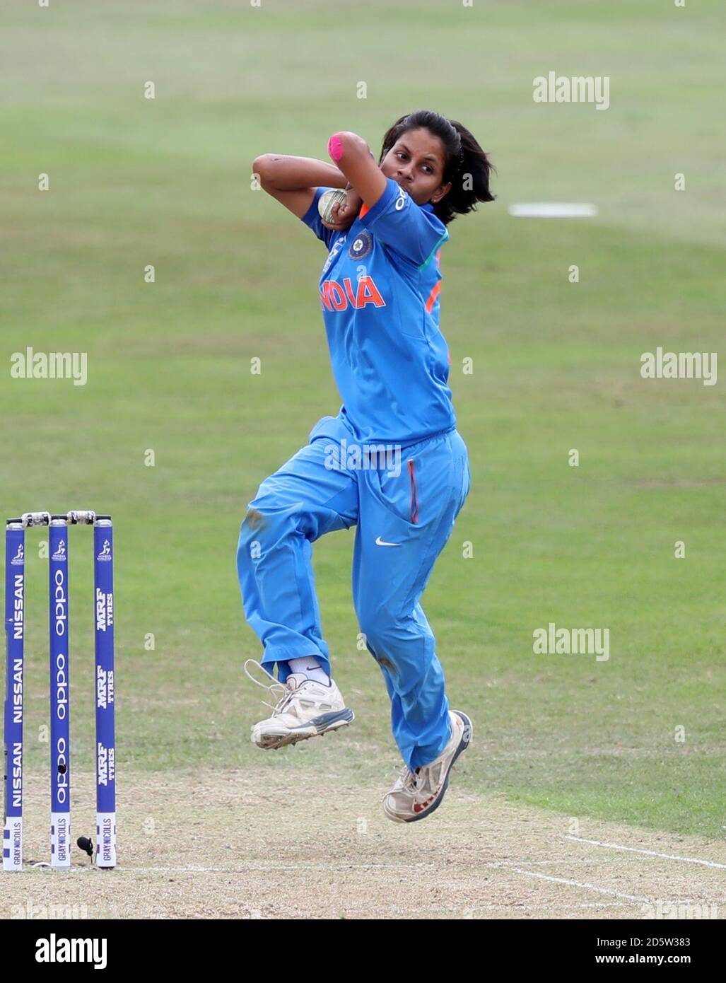 India's Poonam Yadav bowls Stock Photo - Alamy