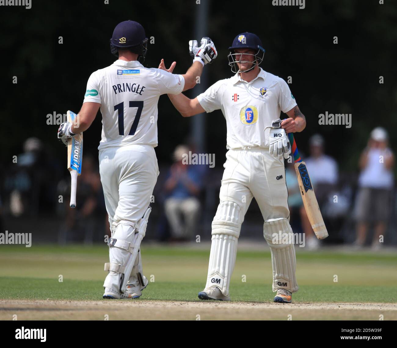 Durham's Ryan Pringle and Jack Burnham celebrate victory Stock Photo ...