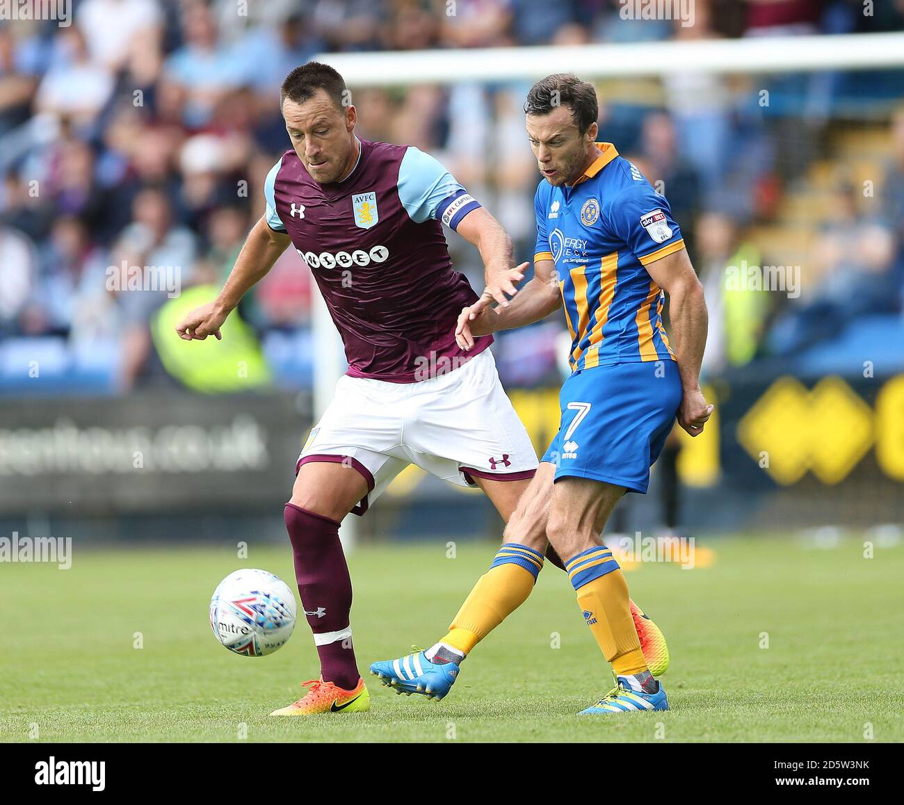 Shrewsbury Town's Shaun Whalley and Aston Villa's John Terry during the ...