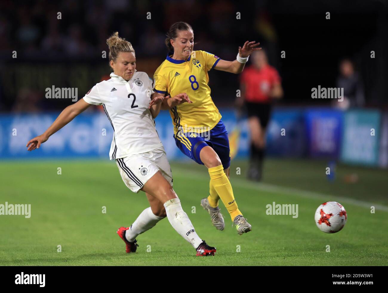 Germany's Josephine Henning (left) and Sweden's Lotta Schelin battle ...