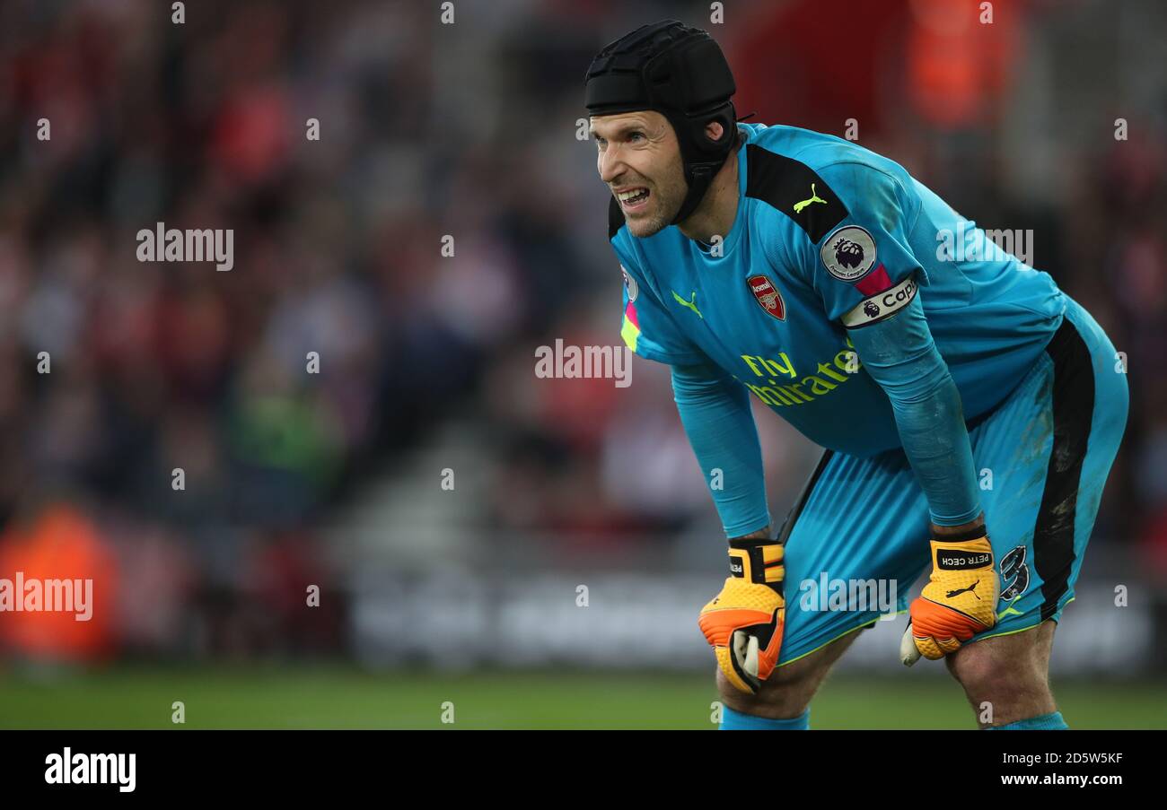 Arsenal goalkeeper Petr Cech during Premier League match at St Mary's ...