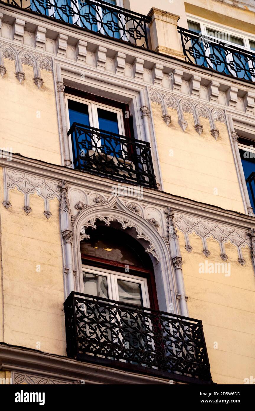 Neo-Gothic balcony in Madrid, Spain Stock Photo - Alamy