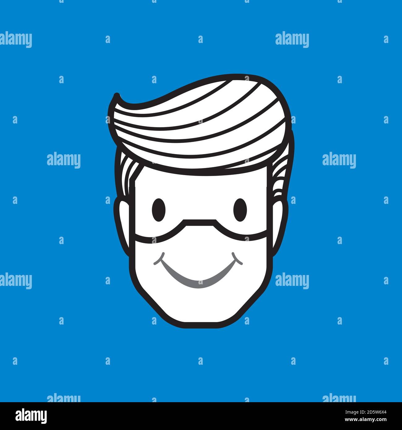Boy with face mask vector logo Stock Vector Image & Art - Alamy