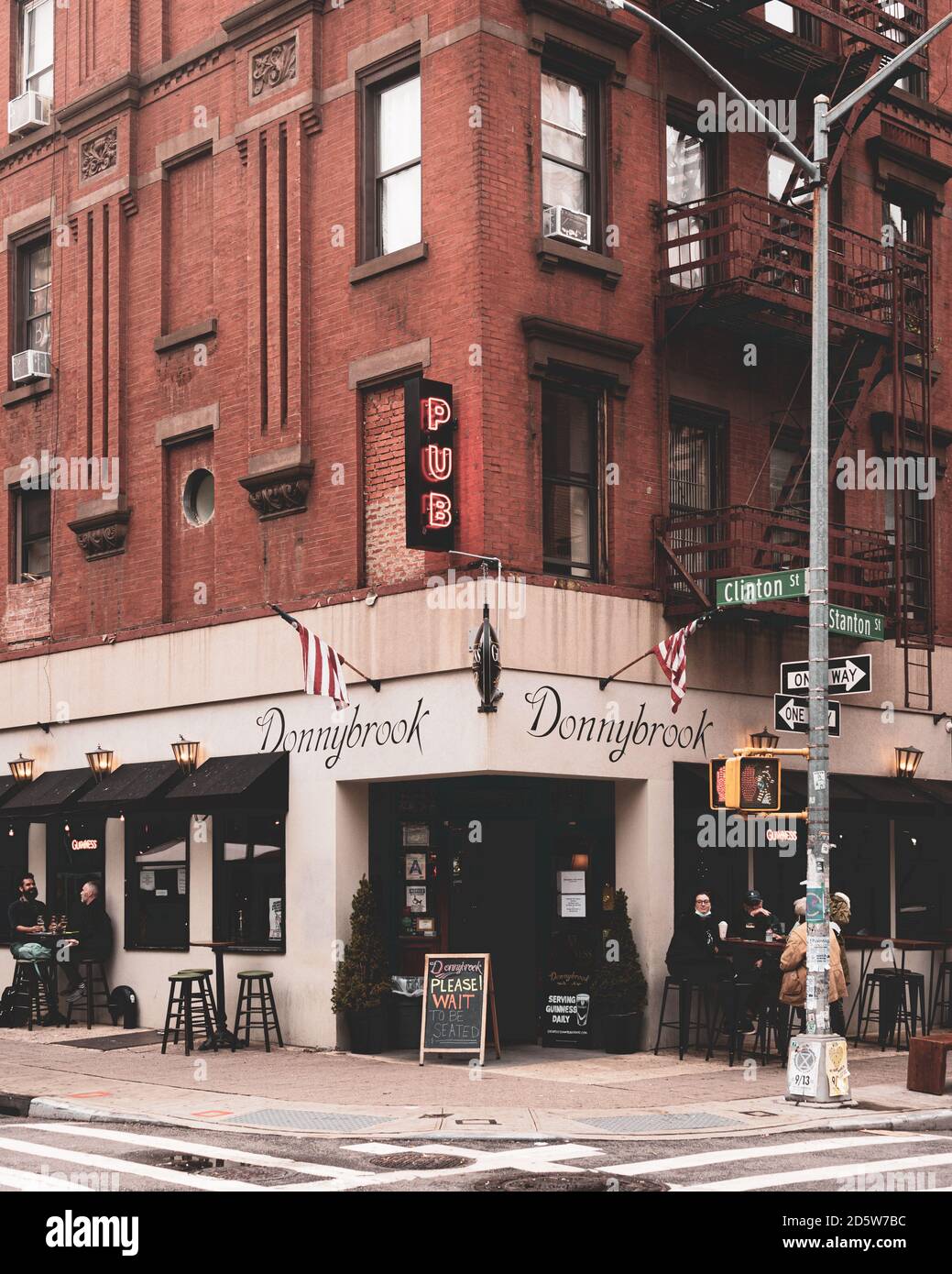 Pub neon sign in the Lower East Side, Manhattan, New York City Stock ...