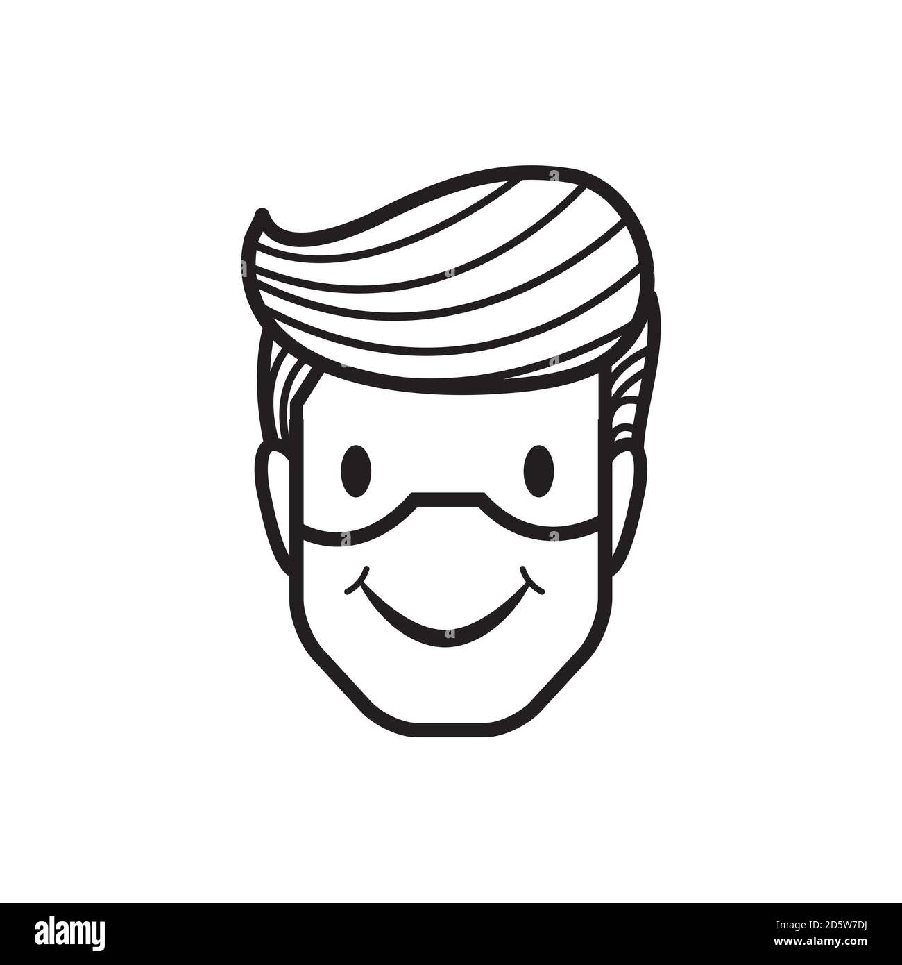 Boy with face mask vector logo Stock Vector Image & Art - Alamy