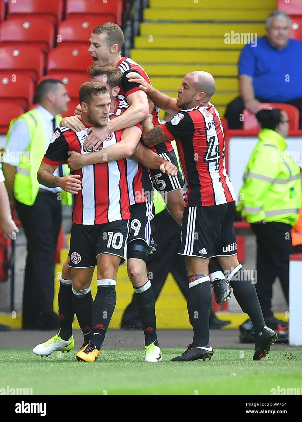 Sheffield United's Billy Sharp is congratulated on scoring his team's ...