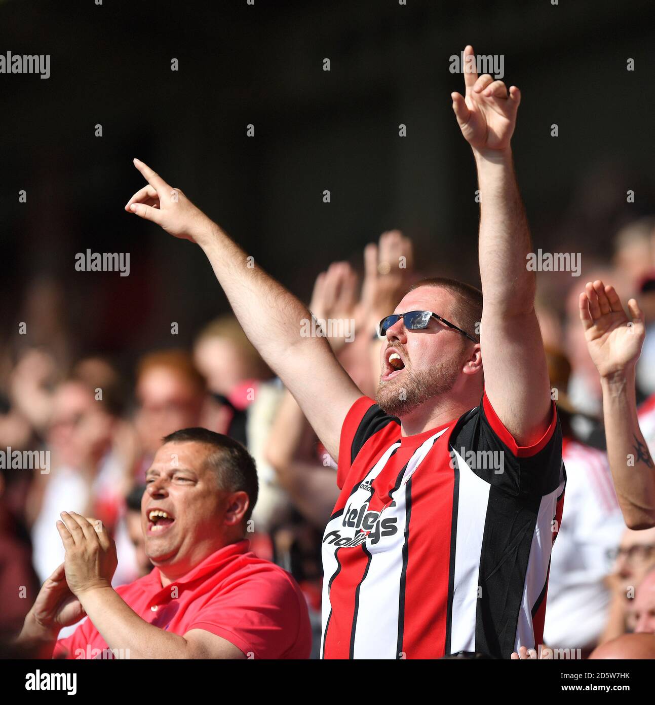 A Sheffield United fan celebrates at the final whistle Stock Photo - Alamy