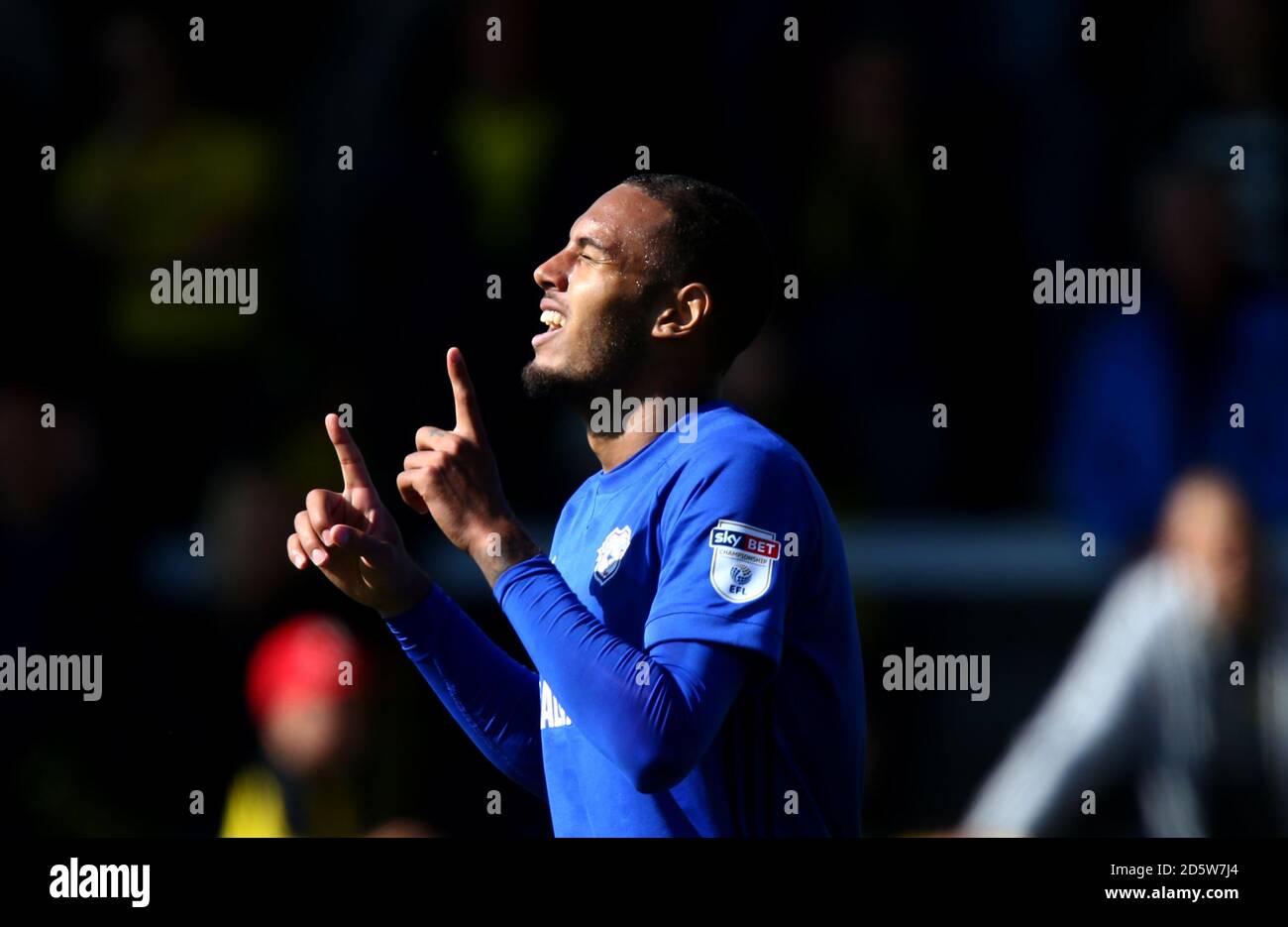 Cardiff citys kenneth zohore celebrates scoring hi-res stock ...