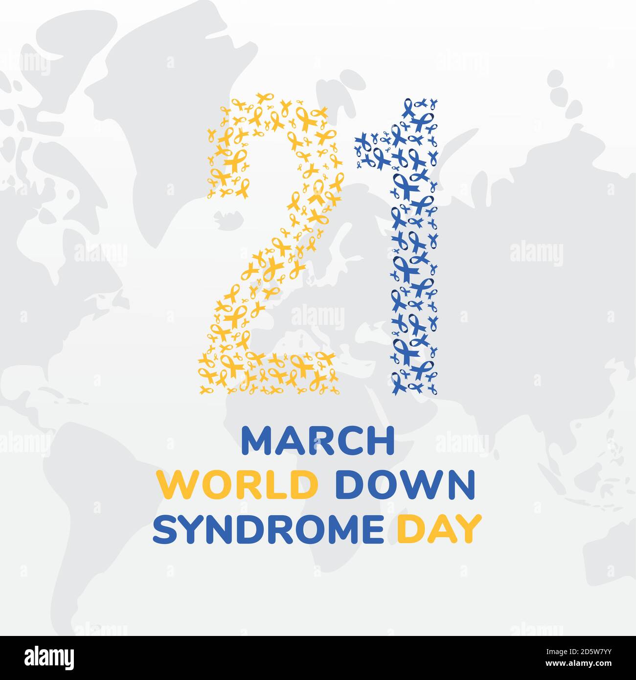 World down syndrome day 21 march with ribbons design, Disability ...