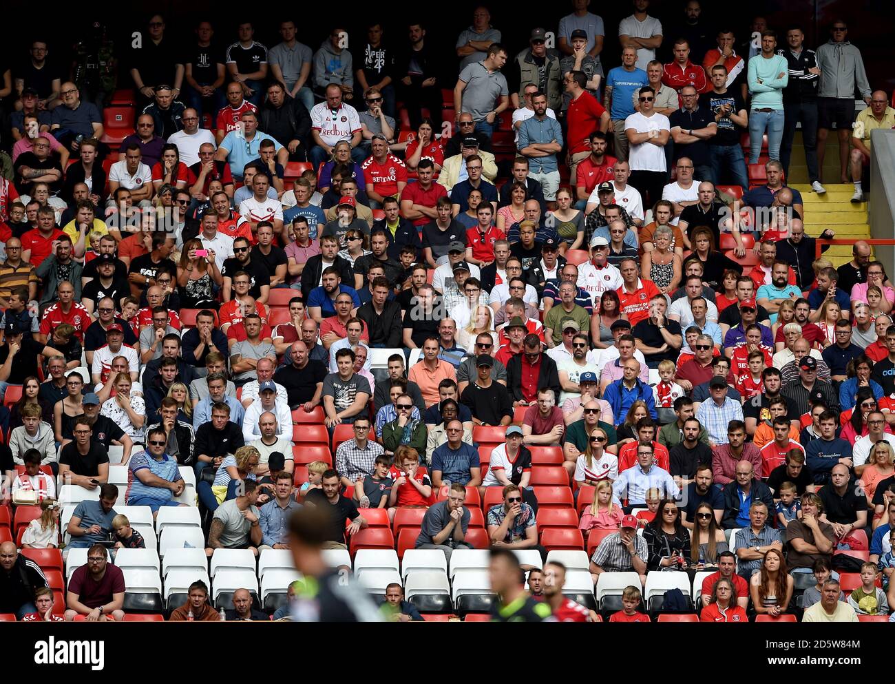Charlton Athletic fans in the stands Stock Photo - Alamy