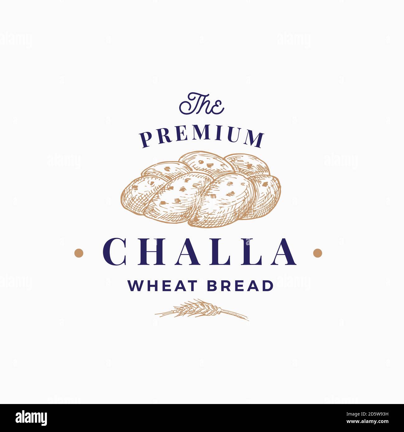 Premium Challa Bread Abstract Sign, Symbol or Logo Template. Hand Drawn ...