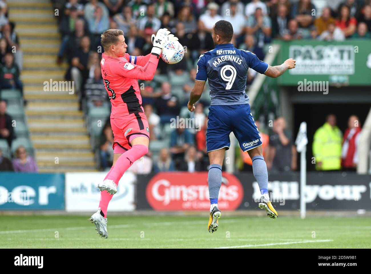 Plymouth Argyle's goalkeeper Luke McCormick (left) and Charlton ...