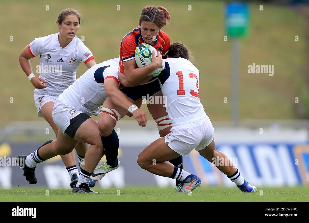 USA's Sara Parsons and Nicole Heavirland and Spain's Maria Ribera Stock ...