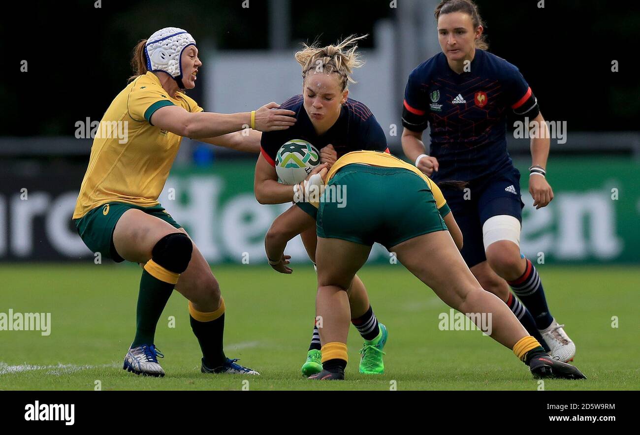 France's Romane Menager (centre) and Australia's Sarah Riordan and ...